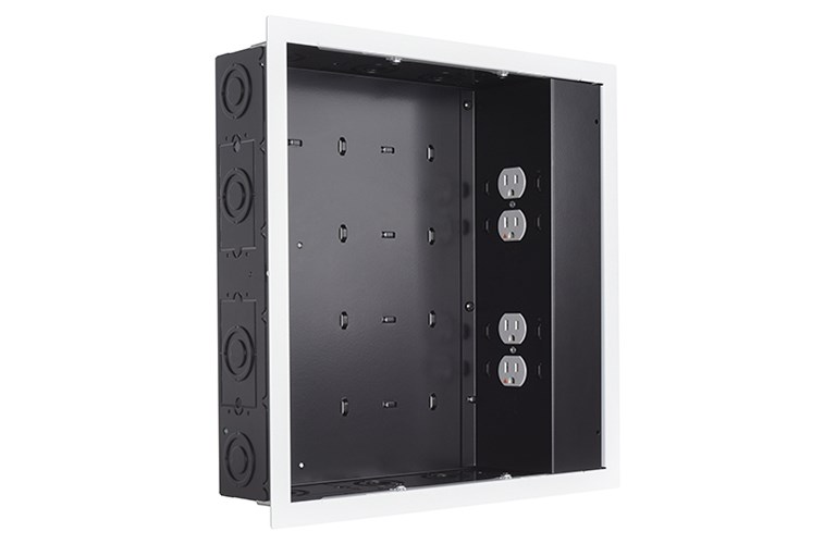 Chief PAC526FWP4 In-Wall Large Storage Box with 4 Receptacle Filter and ...